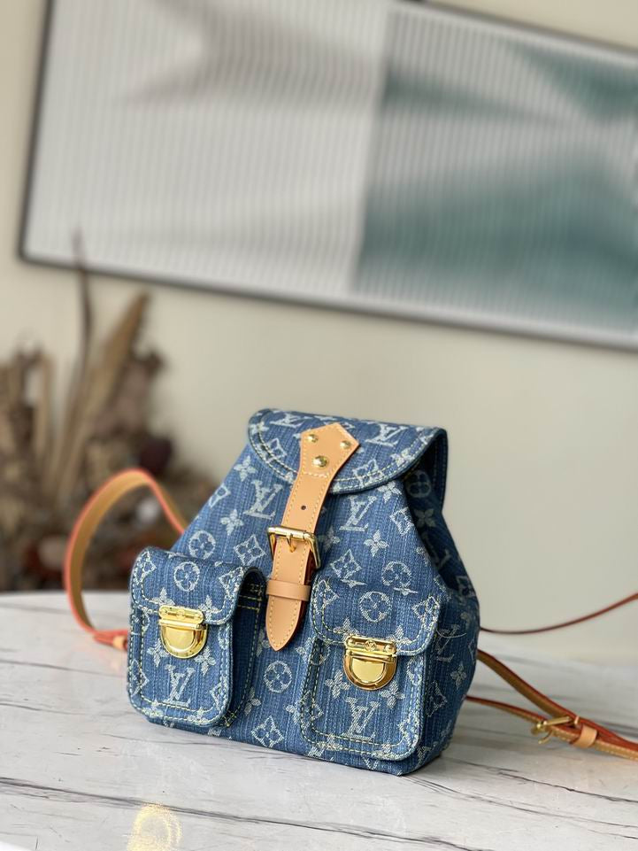 Mini Denim LV Backpack – AE DOLLHOUSE